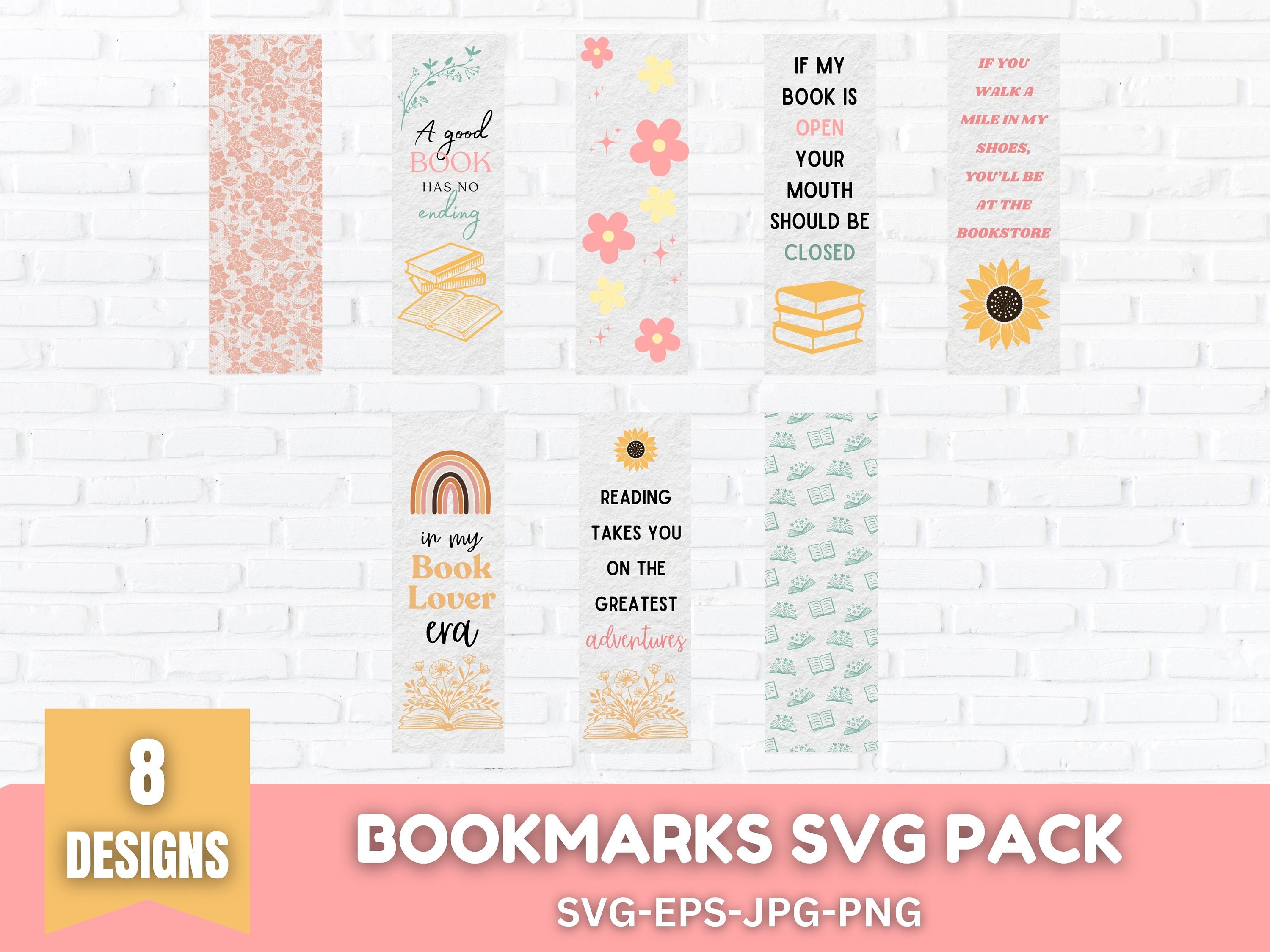 Bookmark Svg Bundle, Bookmarks Svg, Bookmark Designs, Printable ...