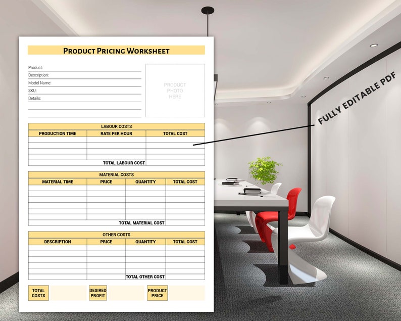 Product Pricing Worksheet: Small Business Planner (editable PDF) - Etsy