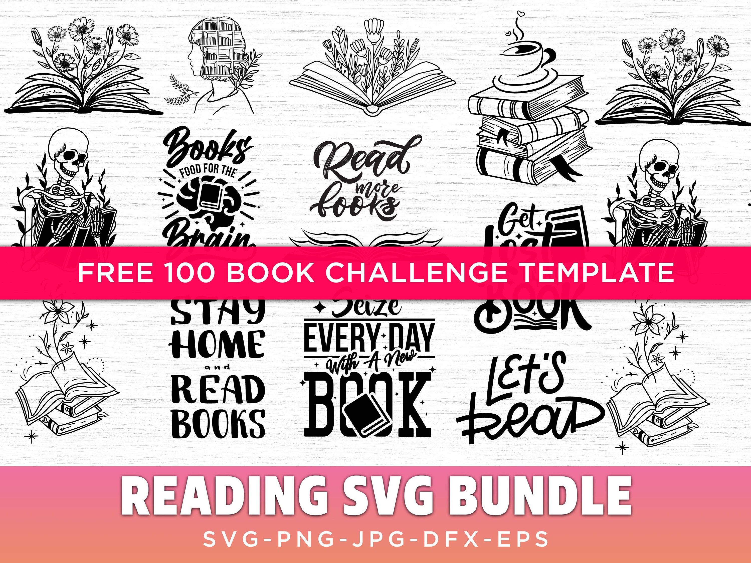 Reading Png Bundle, Reading Quotes Svg Bundle, Book Lover Svg, Book Svg ...