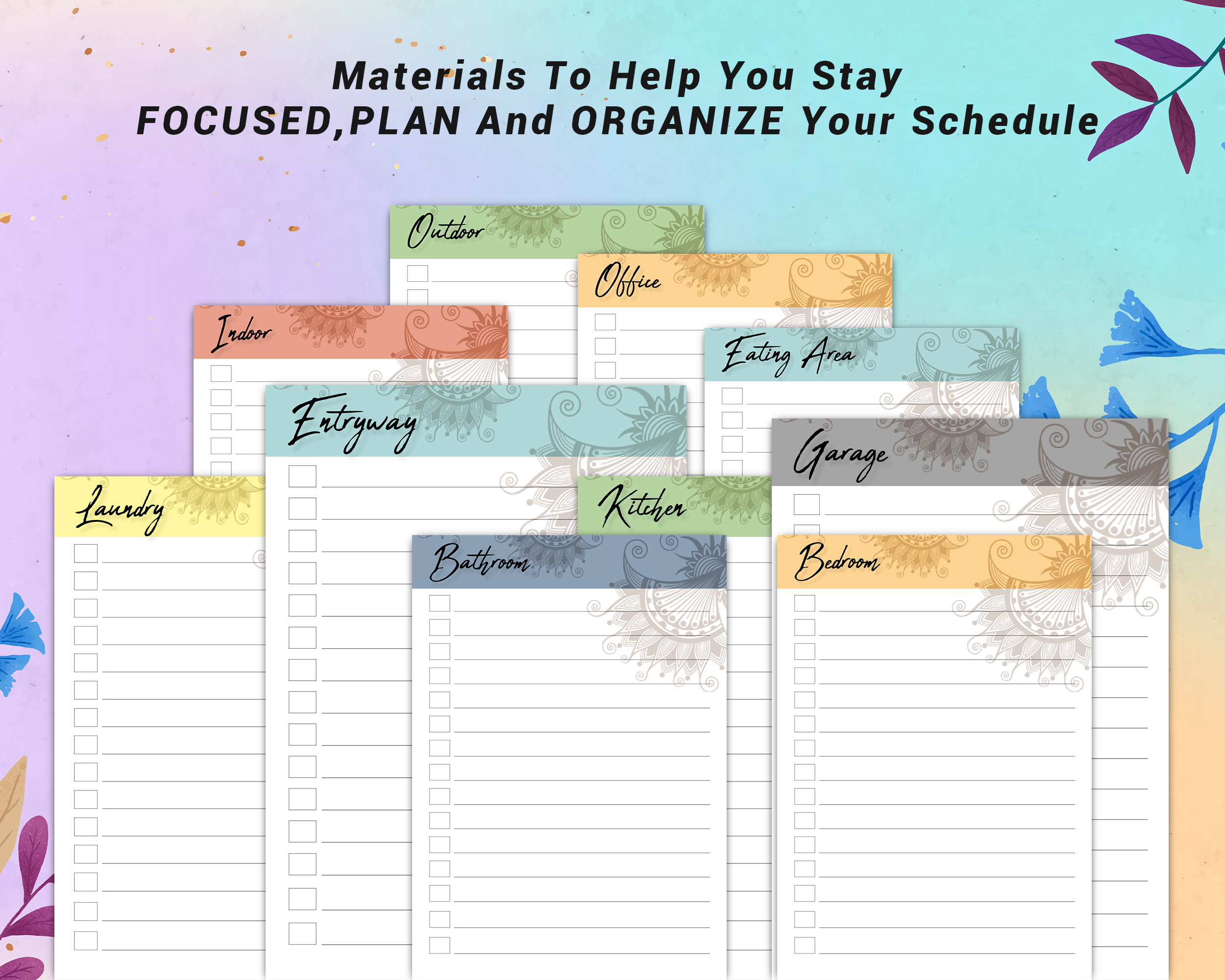 Comprehensive Cleaning Cards Checklist, Cleaning Cards Bundle, Room by ...