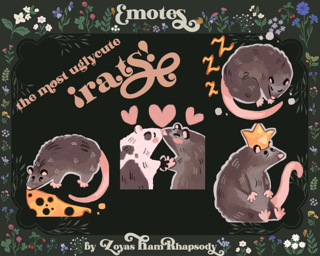 Twitch Emote - Rats - Cute Ugly Cozy Silly Handdrawn Cottagecore ...