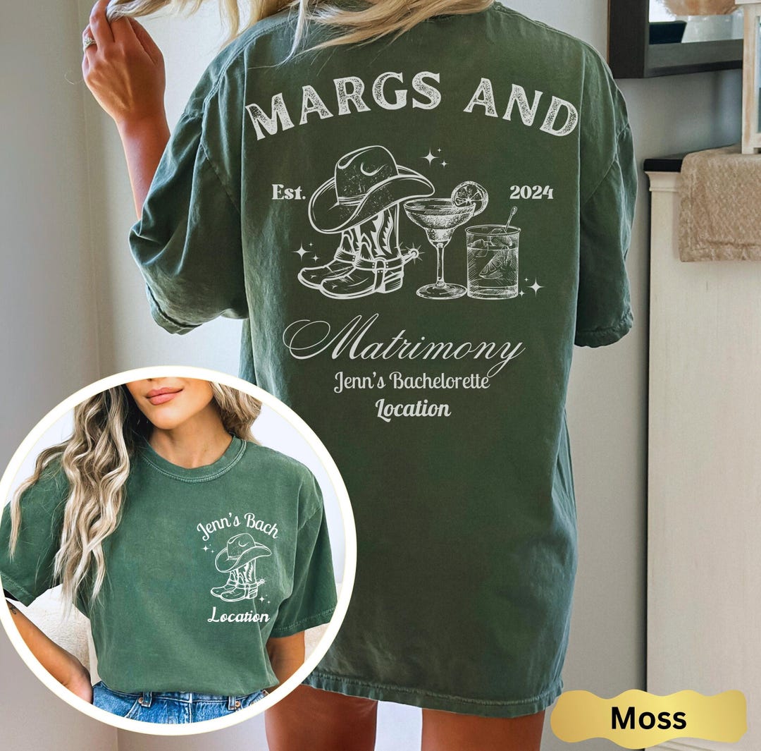 Margs and Matrimony Bachelorette T-shirt: Custom Margaritas Bridal ...