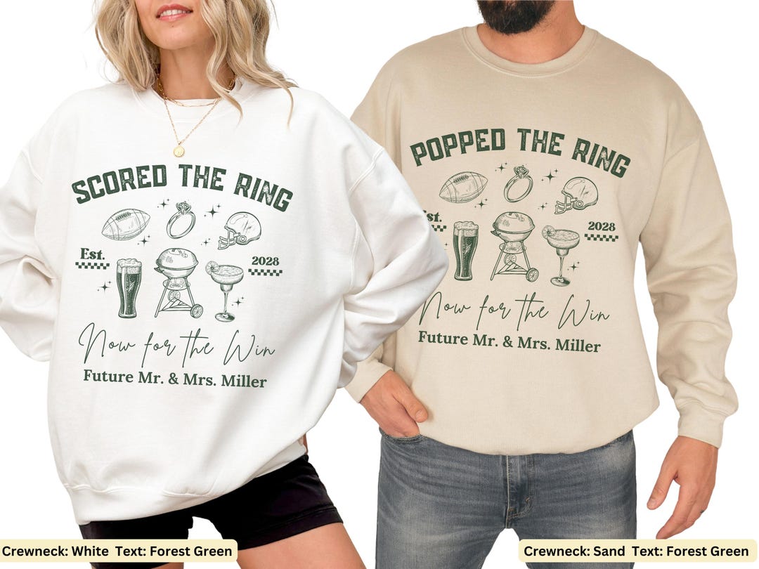 Football Engagement Personalized Sweatshirt, Future Mr & Mrs Newly ...