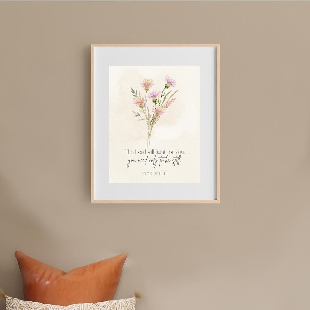 Scripture Wall Art Printable, Exodus 14:14 NIV, Digital Download, Bible ...