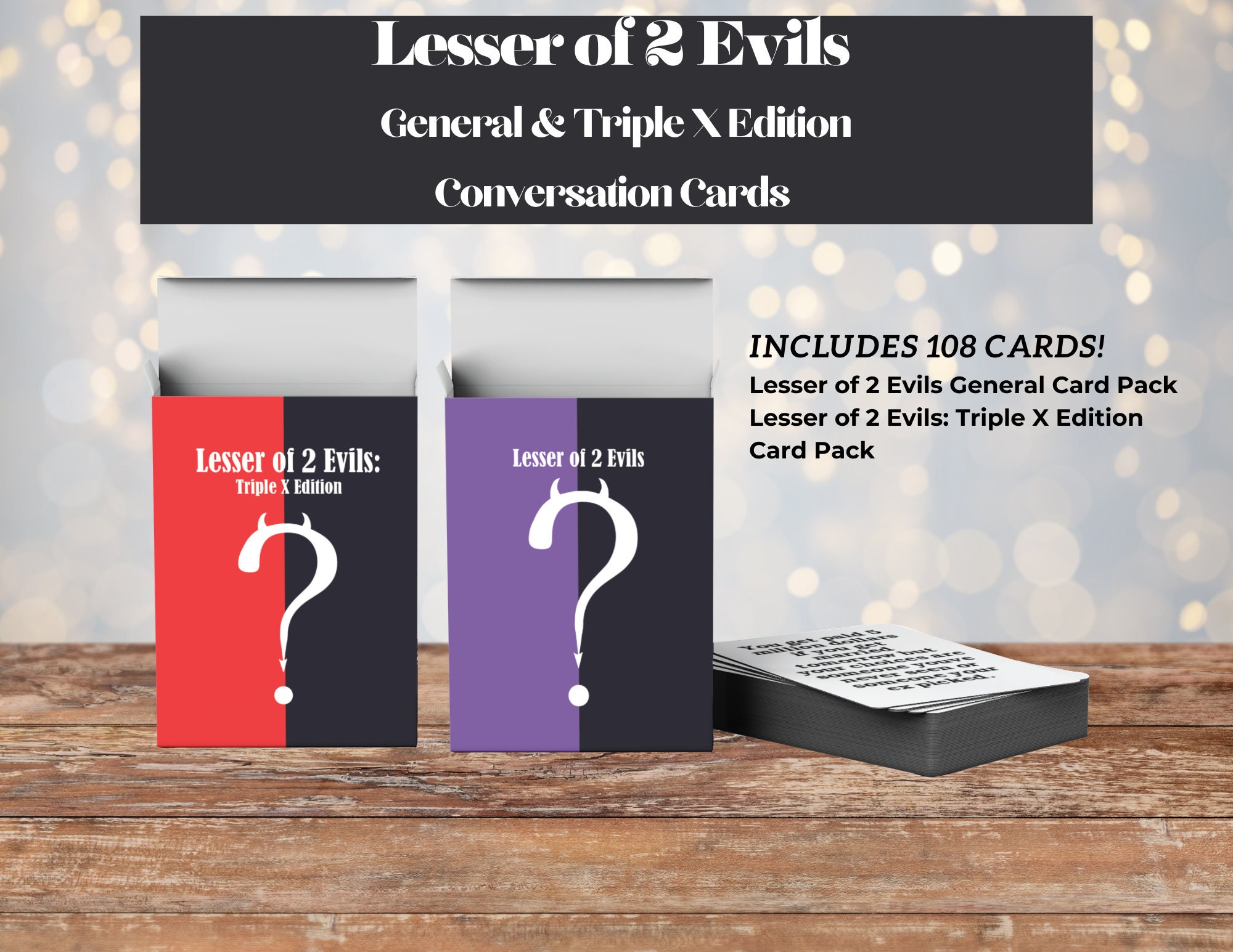 Lesser of 2 Evils Original Card & Triple X Edition Game Packs| Adult ...