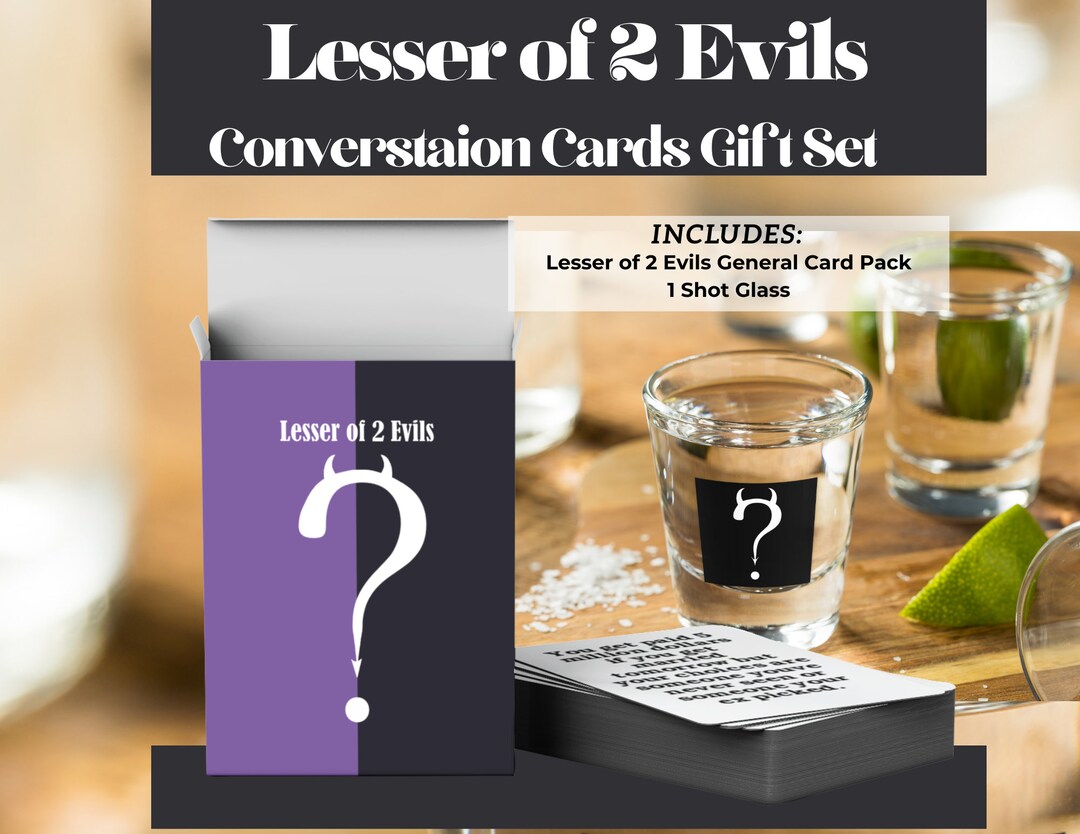The Lesser of 2 Evils Original Card Game Gift Set Adult - Etsy