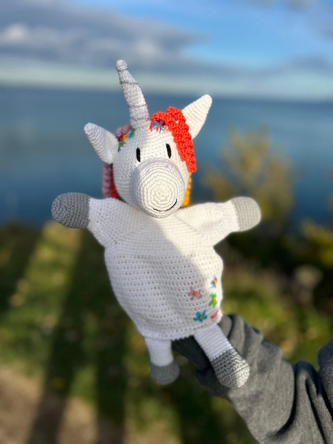 Unicorn, Mythical Creature, Rainbow, Unicorn, Crocheted Hand Puppet ...