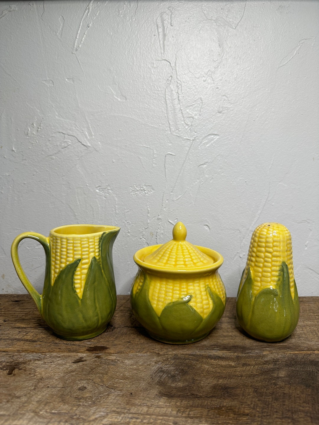 Vintage Corn Shawnee USA Pottery 3-pieces Pitcher Salt Shaker - Etsy