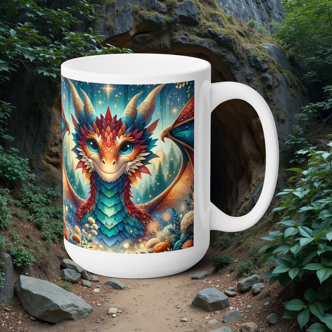 Dragon Design Mugs, Dragon Design, Ceramic Mug 15oz, Unique Mug Gift ...