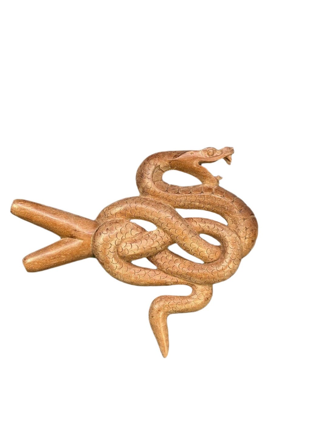 Hand Carved Serpent Knot Kuripe: Single Block Wooden Totem Tool - Etsy