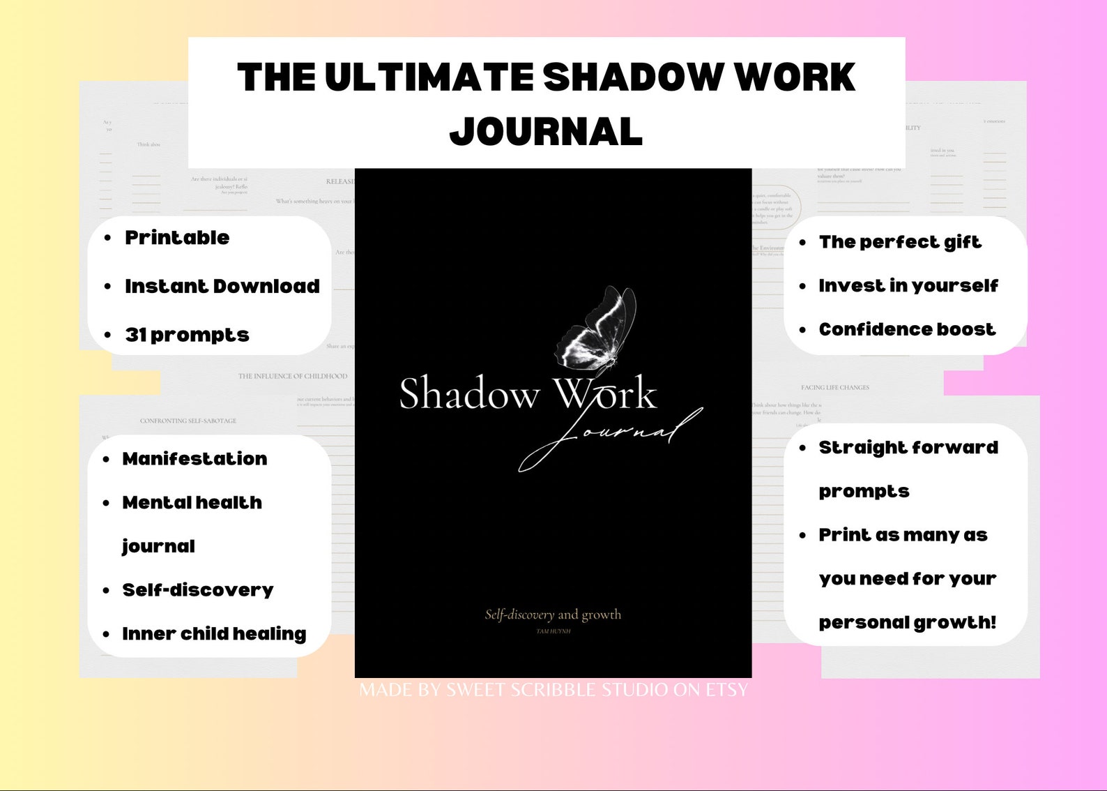 Shadow Work Journal | Mentalhealth | Burn Book | Shadow Work Templates ...