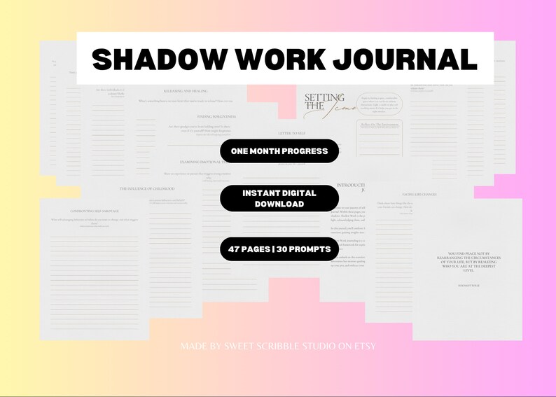 Shadow Work Journal | Mentalhealth | Burn Book | Shadow Work Templates ...
