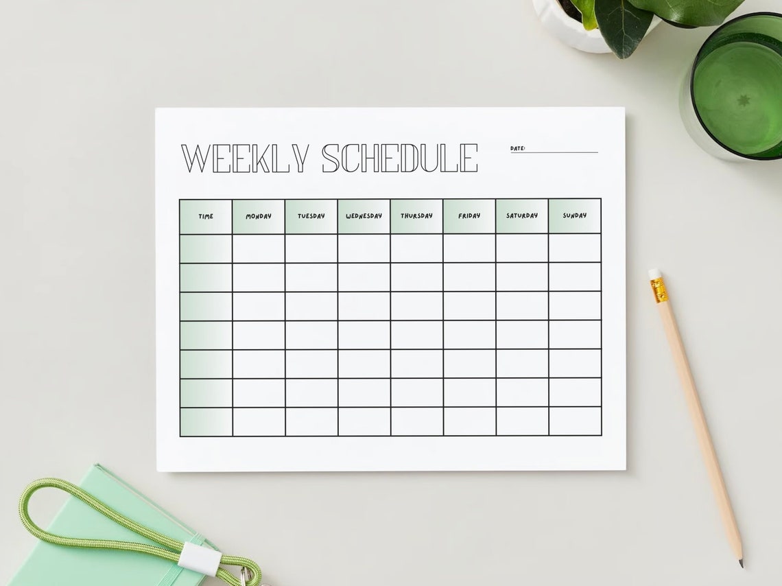 Editable Weekly Schedule Printable Colorful Weekly Schedule - Etsy ...