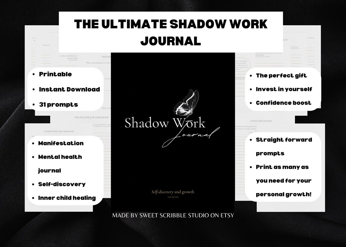 Shadow Work Journal Pages, Workbook, Enlightenment Journal, Prompts ...