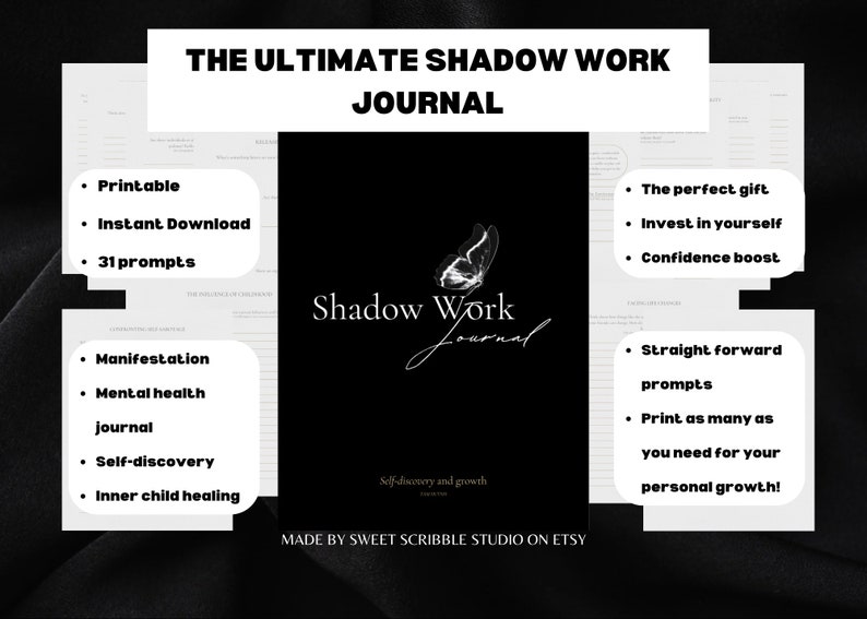 Shadow Work Journal Pages, Workbook, Enlightenment Journal, Prompts ...