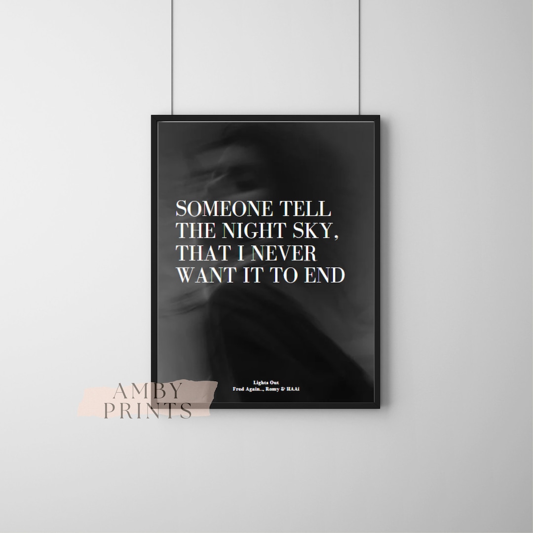 Fred Again Poster Lights Out Print - Digital Poster Instant Download ...