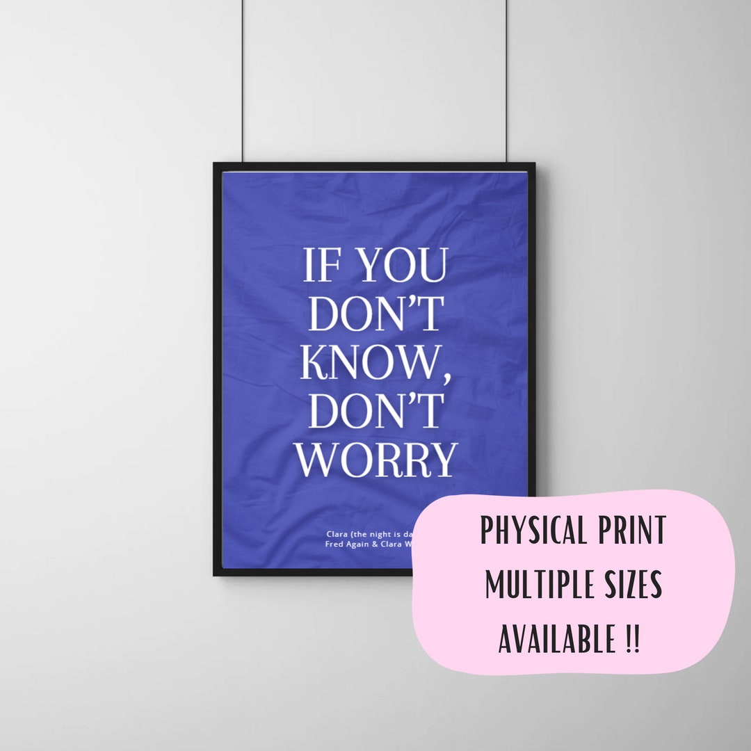 Fred Again Print Clara Night is Dark - Physical Poster Fred Again ...