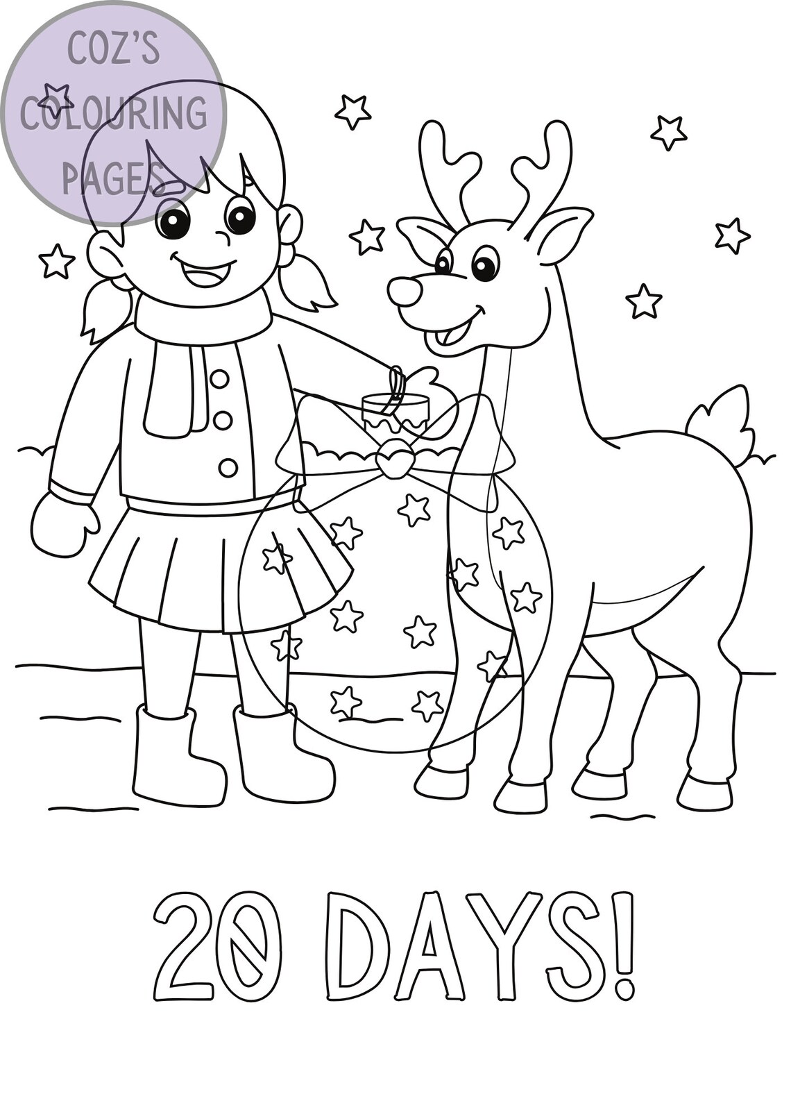 Christmas Countdown Colouring Pages Printables Kids - Etsy