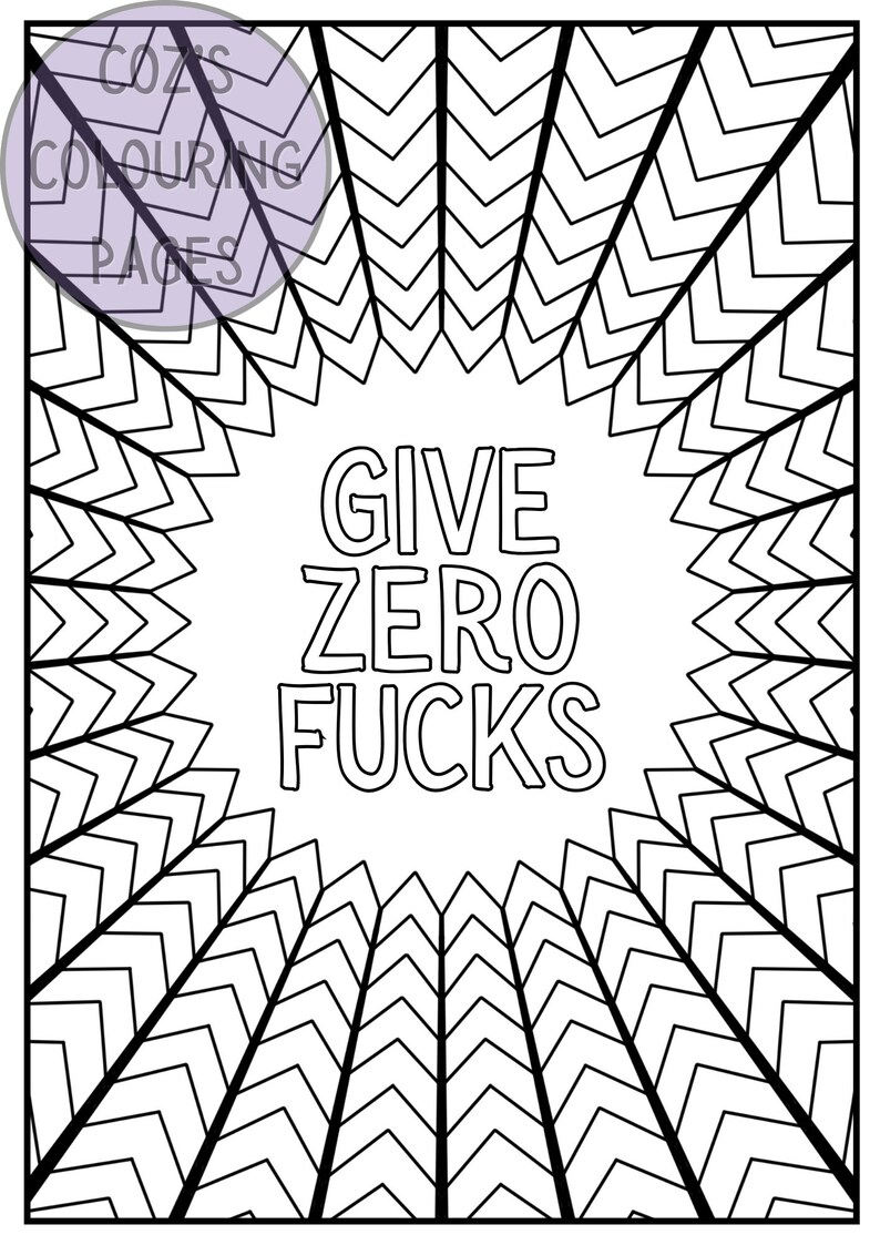 Sweary Affirmations Coloring Pages: 20 Printable Designs (PDF) - Etsy