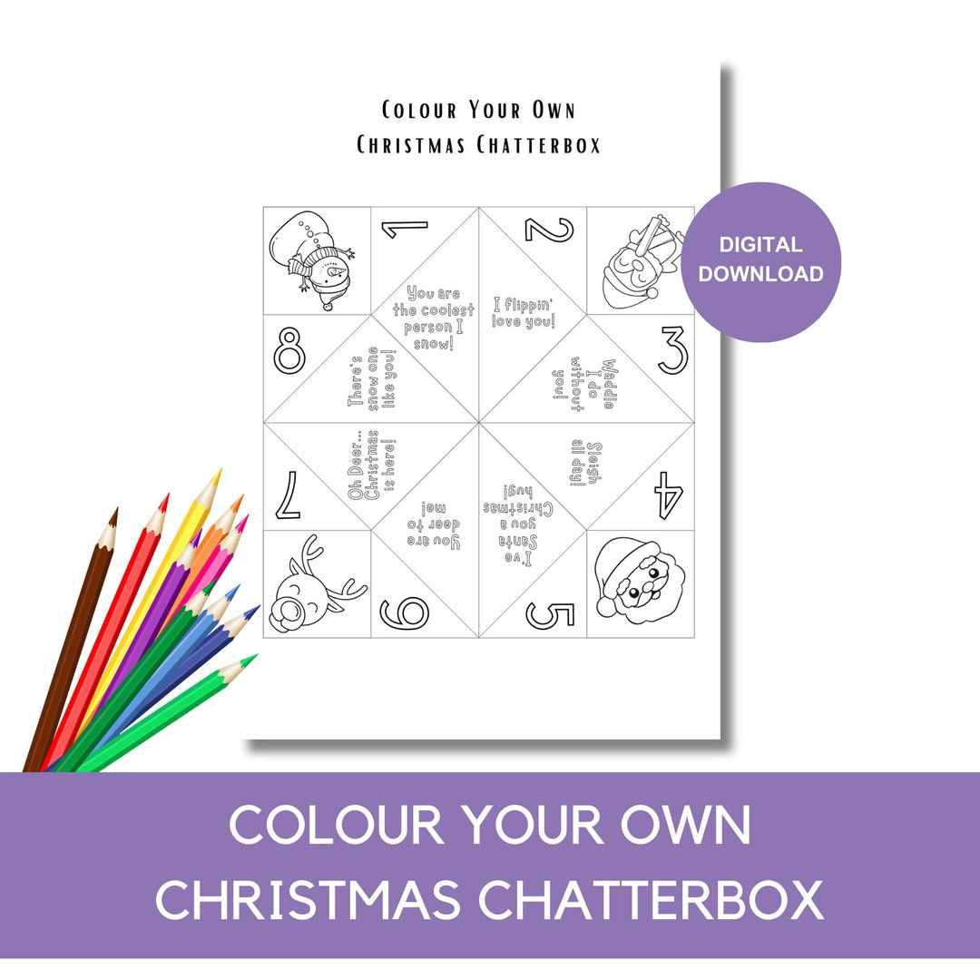 Christmas Chatterbox- Colour Your Own Chatterbox - Printable - Etsy