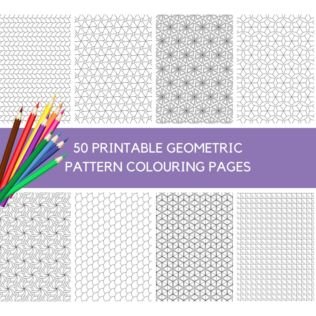 Pattern Colouring Pages - Printables - Digital Download - Etsy