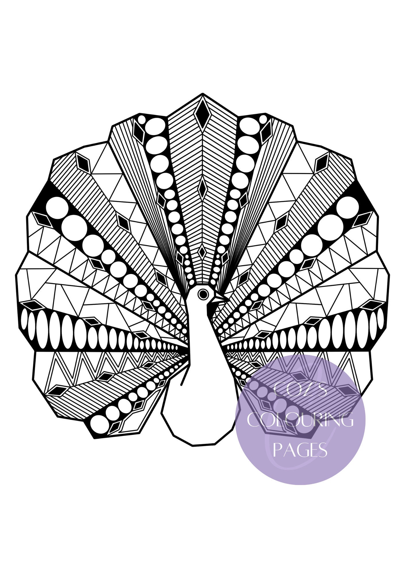 Geometric Animal Zendoodle Colouring Pages - Digital Download - Etsy