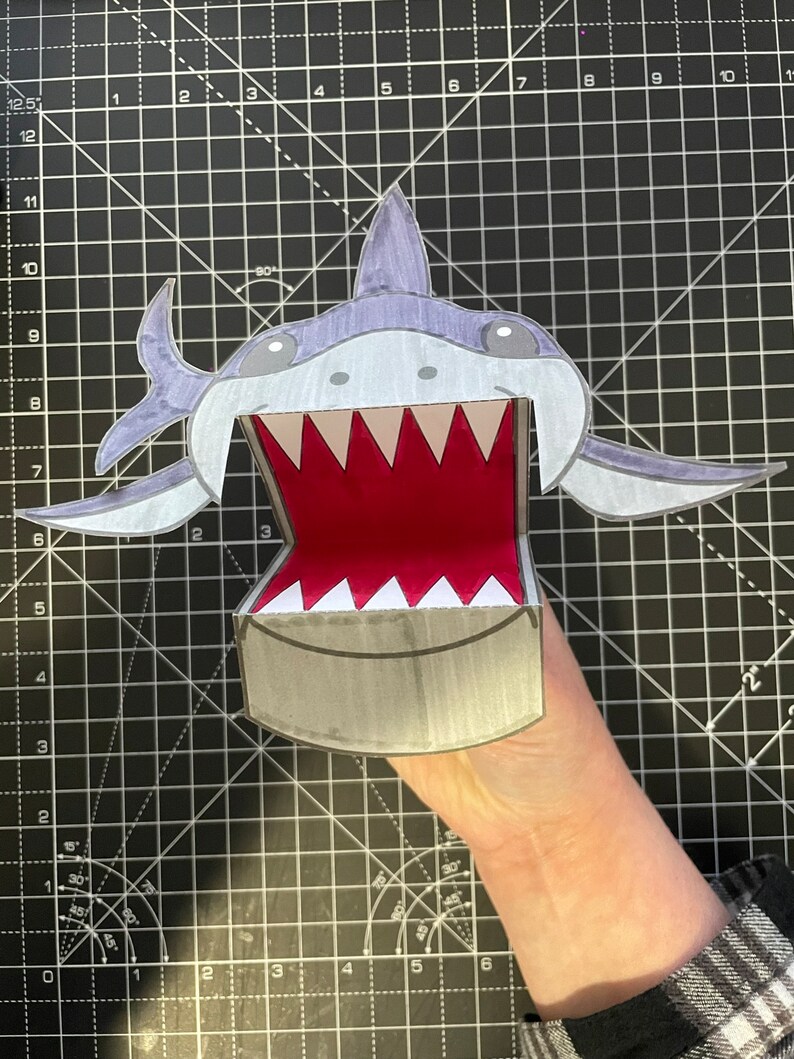 Shark Hand Puppet - Colour Your Own Hand Puppet- Printable - Etsy