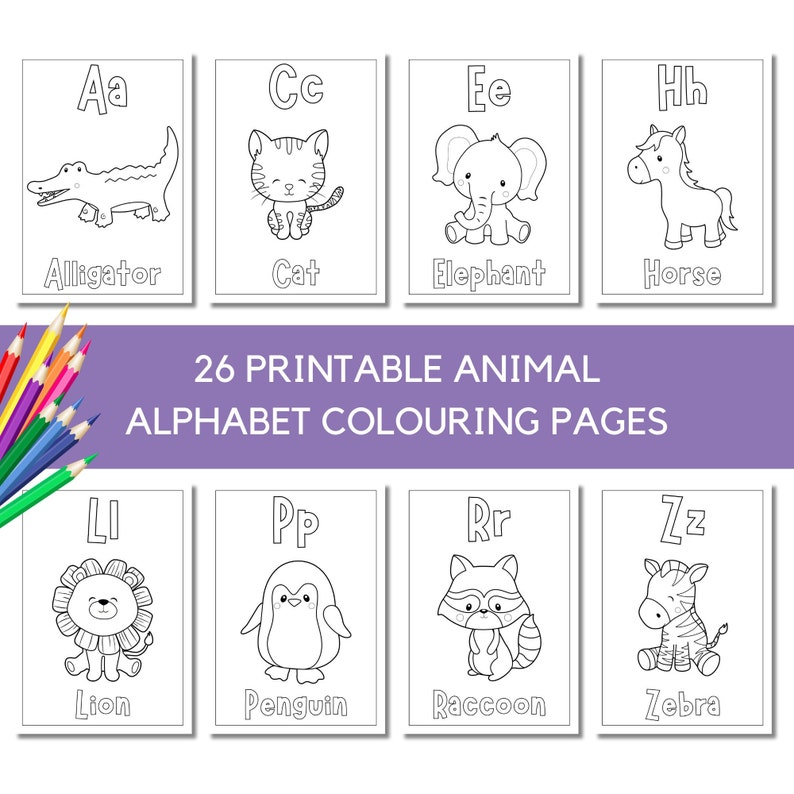 Alphabet Animal Colouring Pages - Printables - Kids Colouring Pages ...