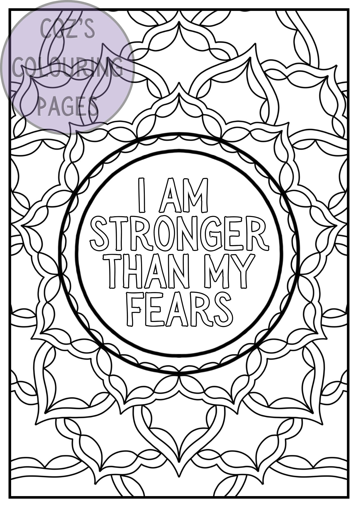 Positive Affirmation Colouring Pages - Printables - Adult Colouring ...