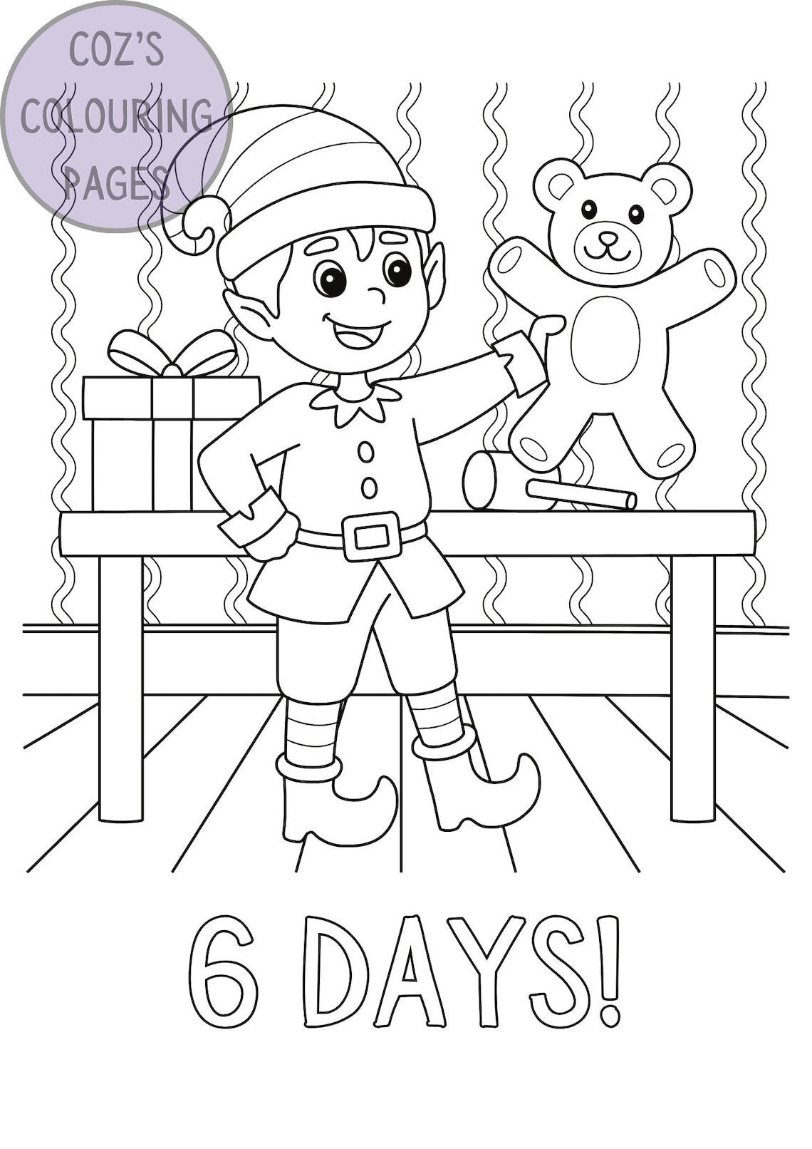 Christmas Countdown Colouring Pages Printables Kids - Etsy