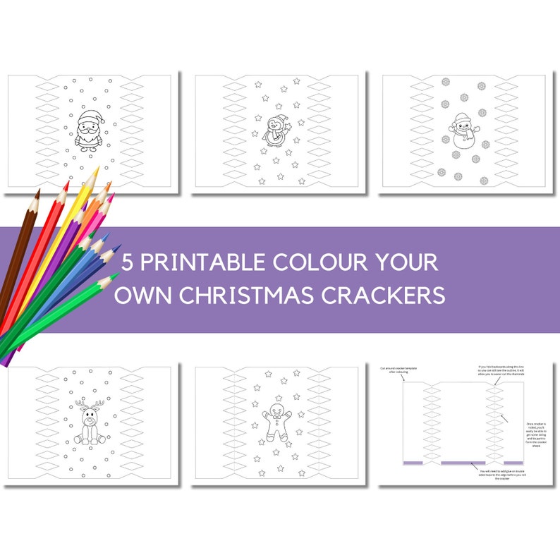 DIY Christmas Crackers Colour Your Own Christmas Crackers Printable - Etsy