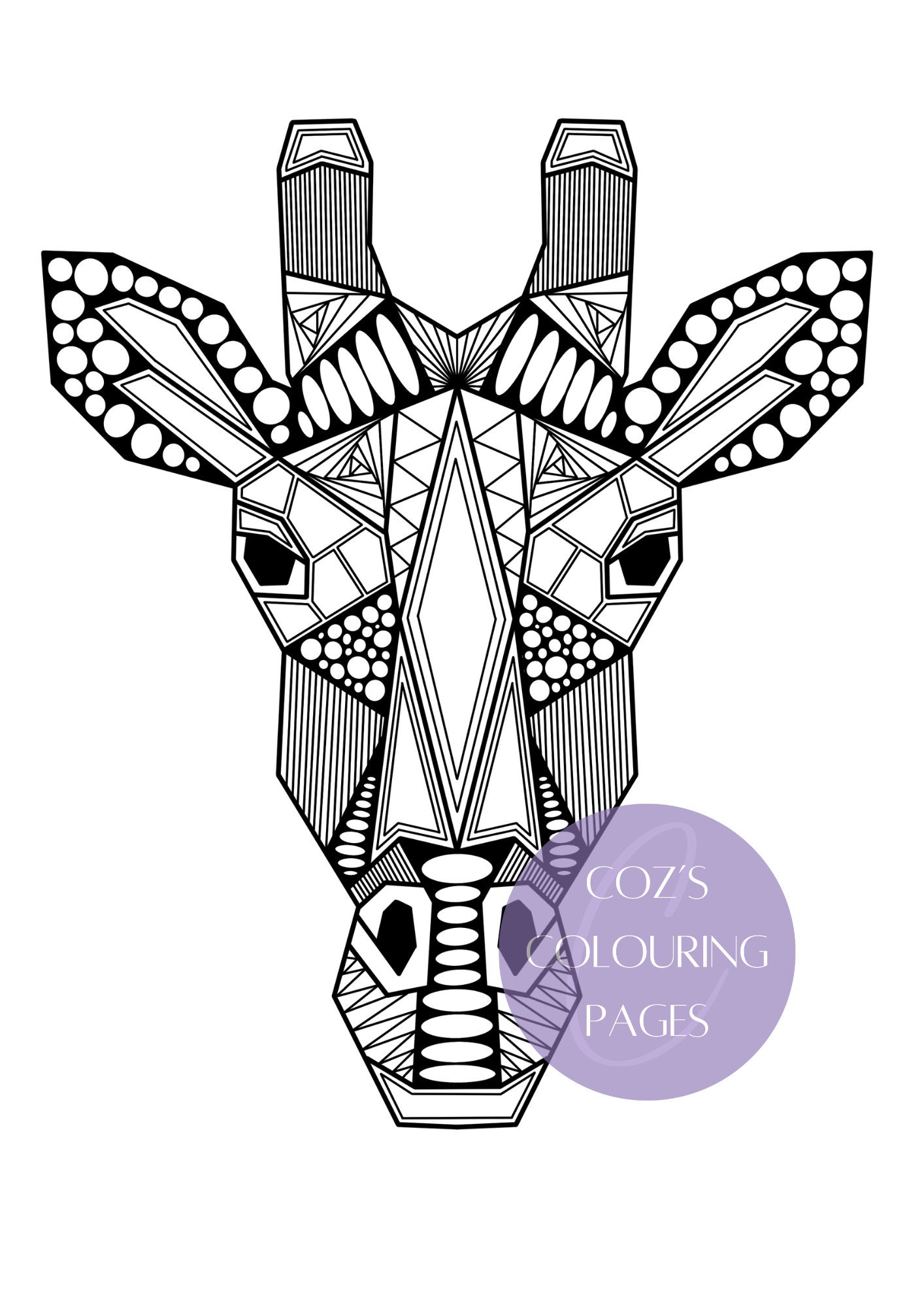 Geometric Animal Zendoodle Colouring Pages - Digital Download - Etsy
