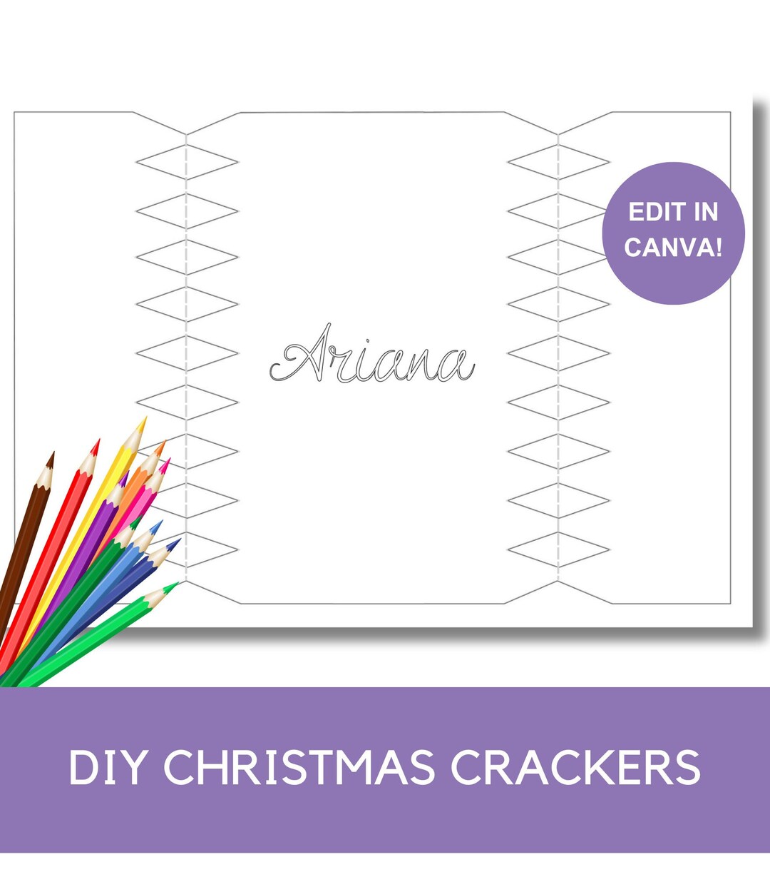 Editable Christmas Crackers - Colour Your Own Christmas Crackers ...