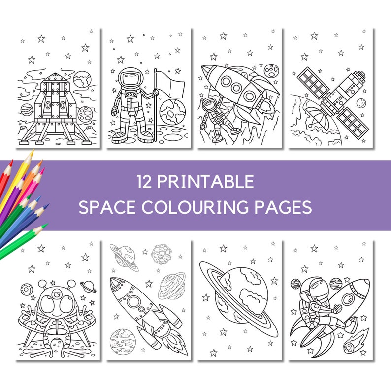 Space Colouring Pages - Printables - Kids Colouring Pages - Digital ...