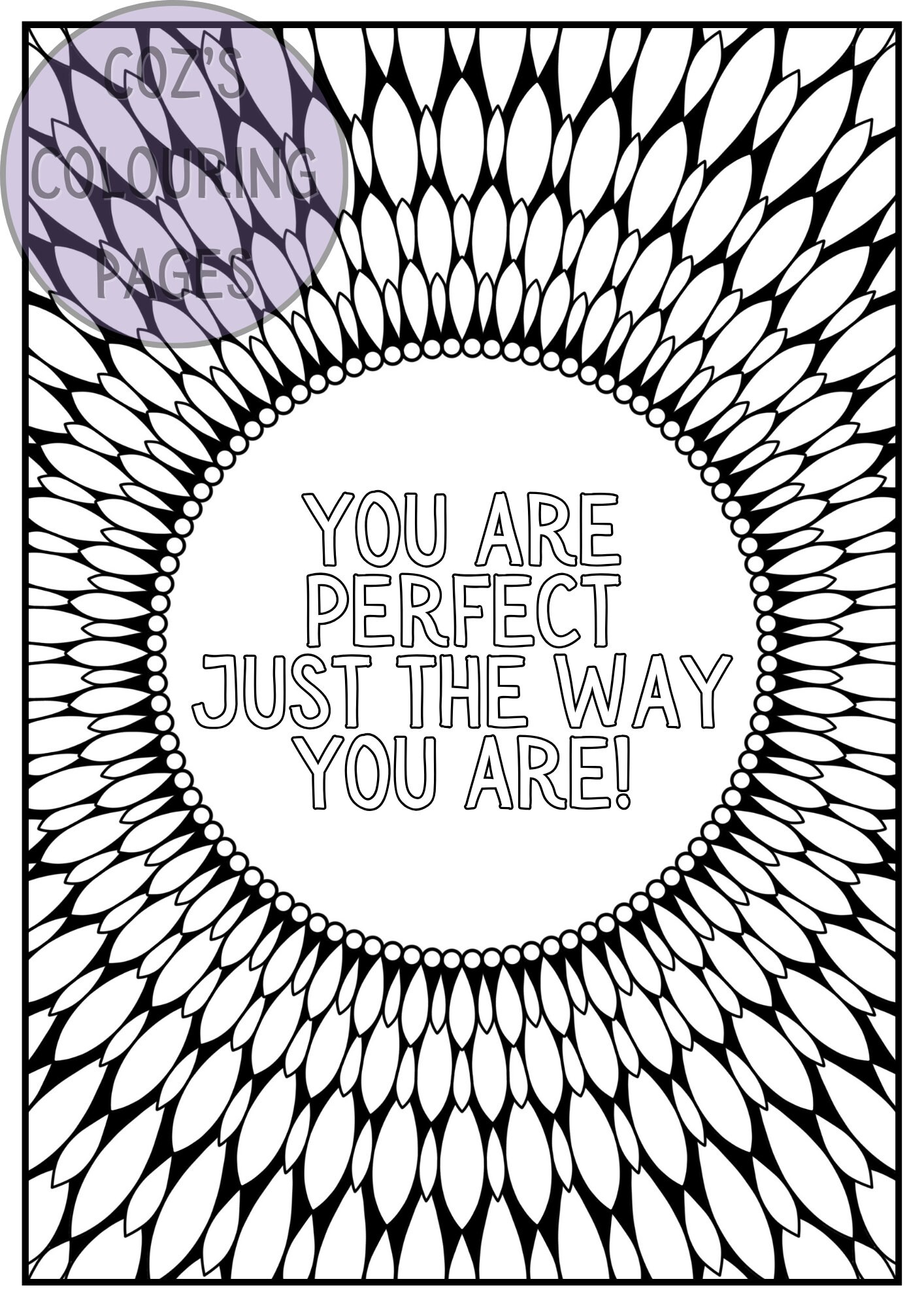 Positive Affirmation Colouring Pages - Printables - Adult Colouring ...
