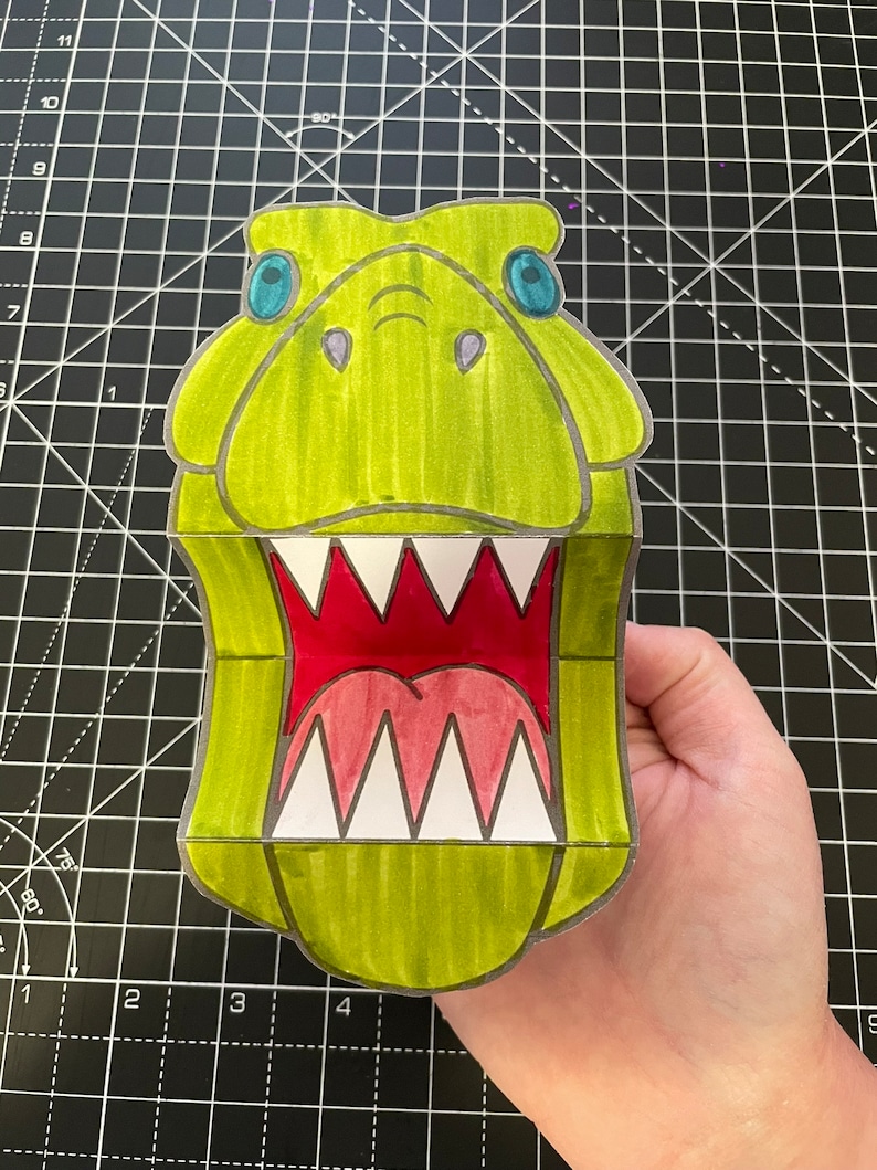 T-rex Hand Puppet - Colour Your Own Hand Puppet- Printable - Etsy