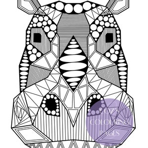 Geometric Animal Zendoodle Colouring Pages - Digital Download - Etsy