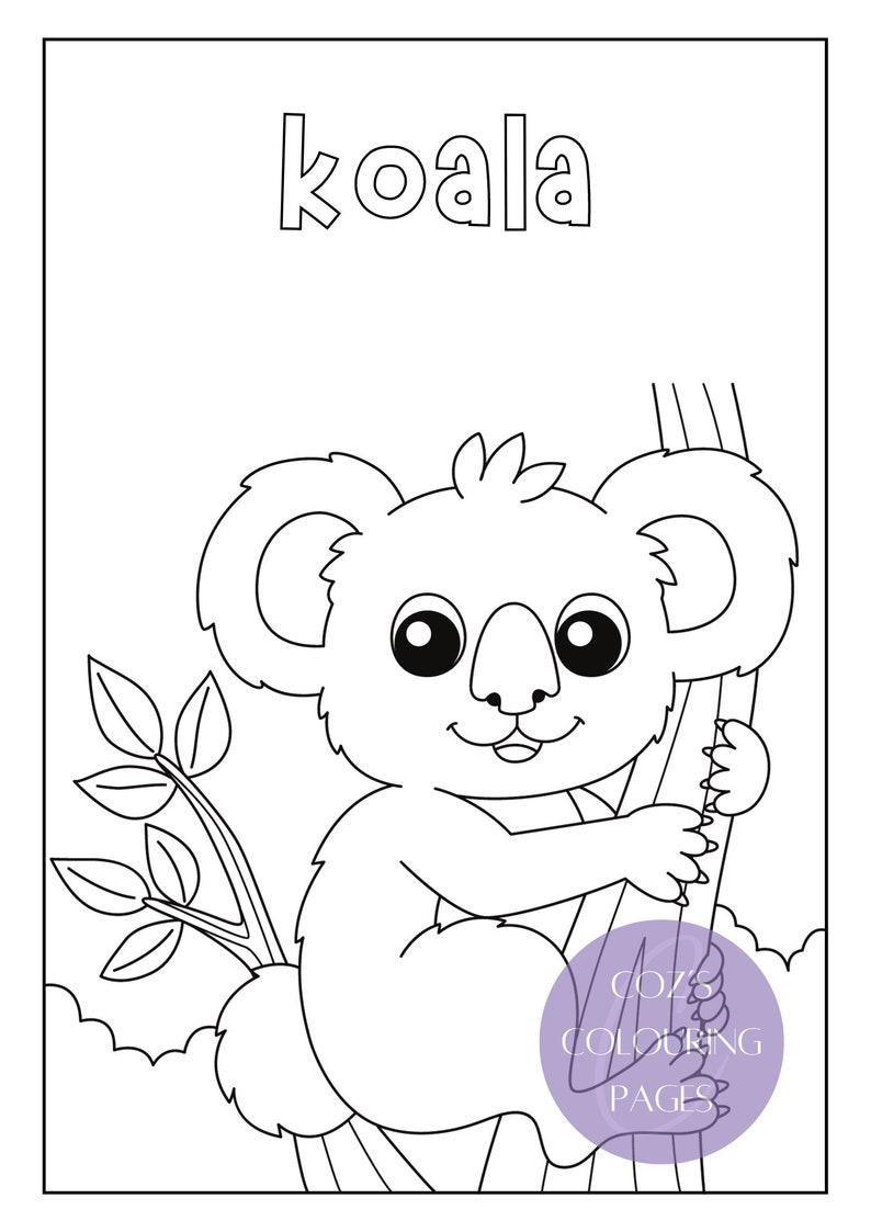 Australian Animal Colouring Pages - Printable Colouring Pages - Etsy