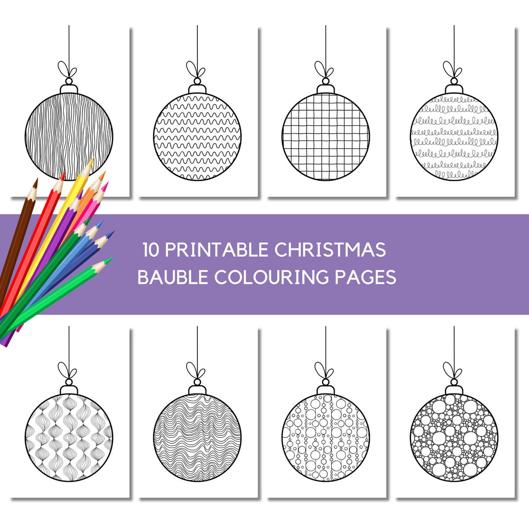 Christmas Bauble Colouring Pages - Digital Download - Etsy