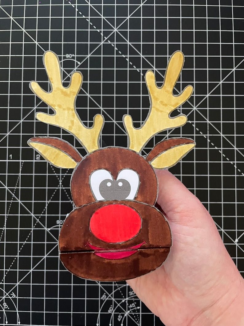 Reindeer Hand Puppet - Colour Your Own Hand Puppet- Printable - Etsy