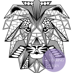 Geometric Animal Zendoodle Colouring Pages - Digital Download - Etsy