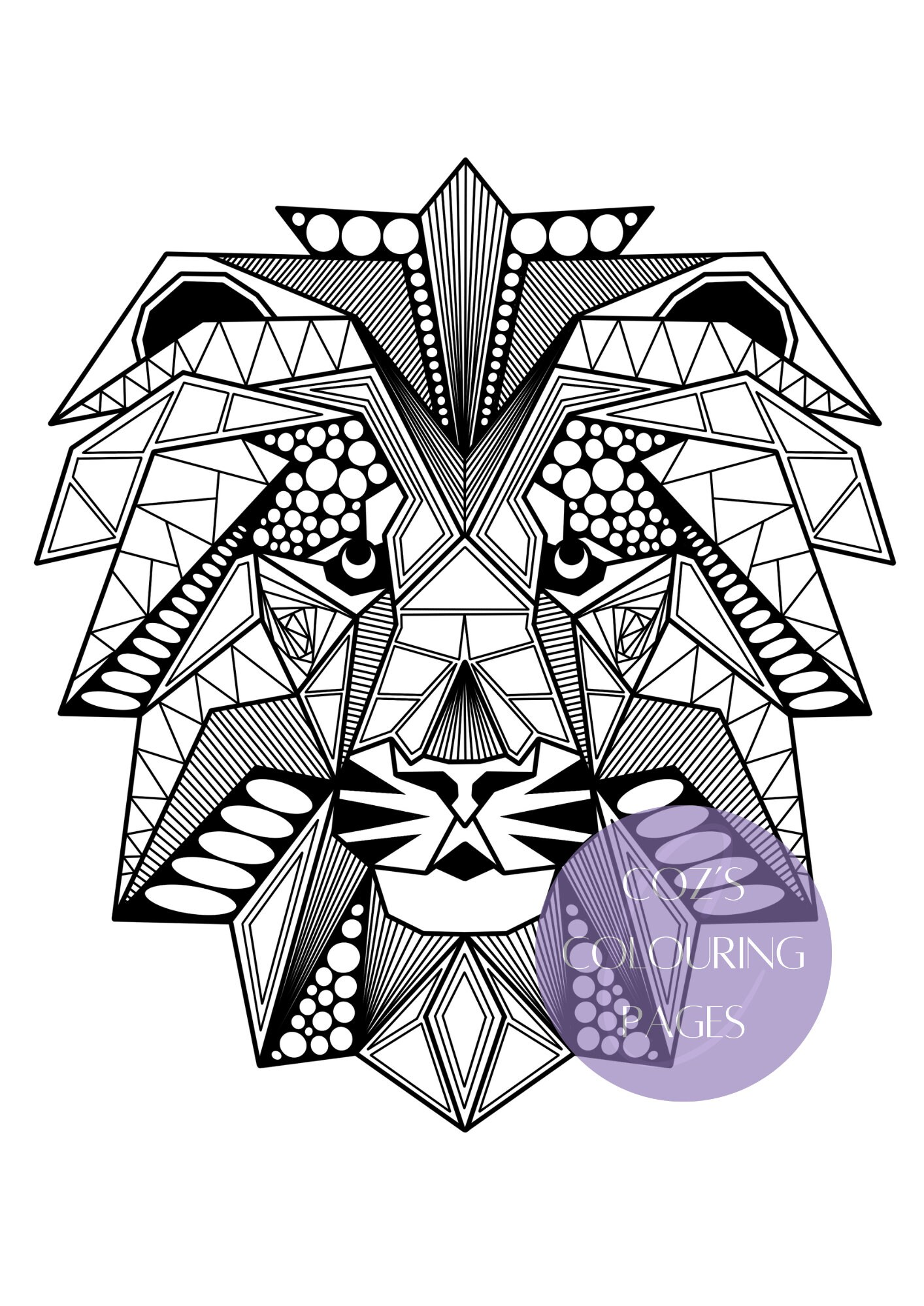 Geometric Animal Zendoodle Colouring Pages - Digital Download - Etsy