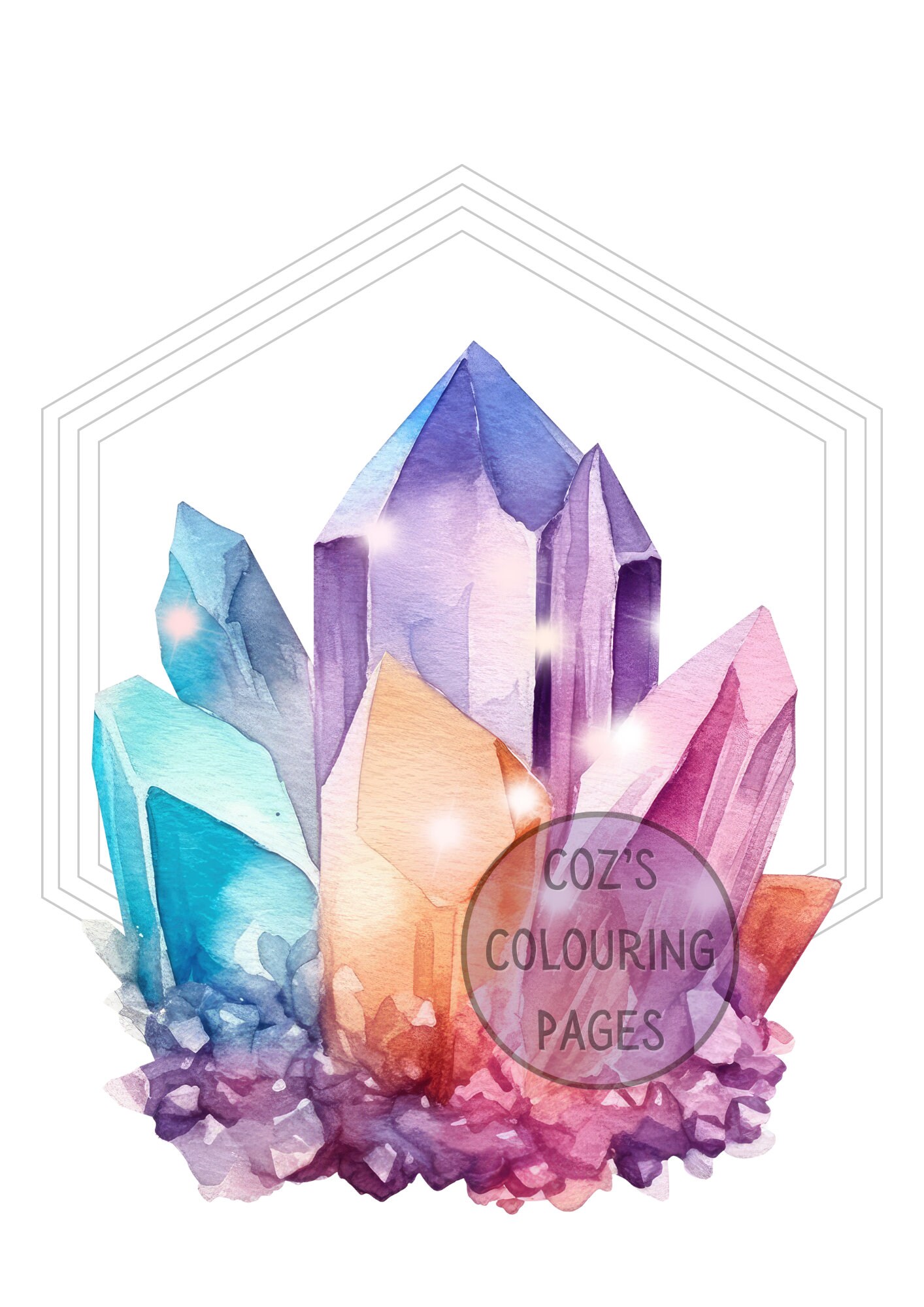 10 Printable Geode Reverse Colouring Pages - Kids & Adult Colouring ...