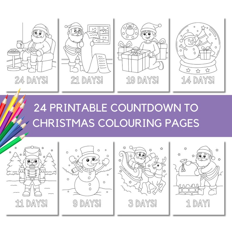 Christmas Countdown Colouring Pages - Printables - Kids Colouring Pages ...