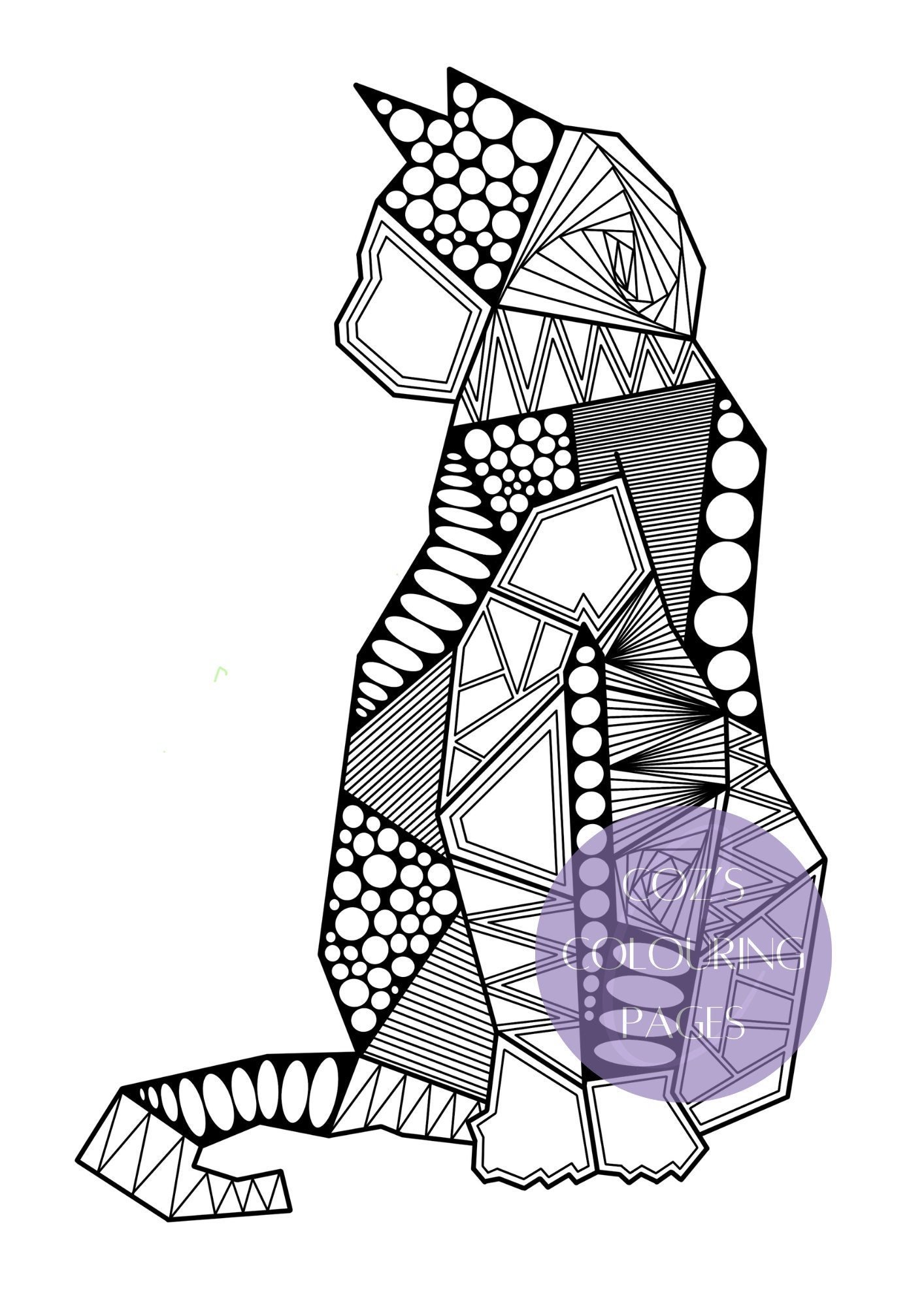 Geometric Animal Zendoodle Colouring Pages - Digital Download - Etsy