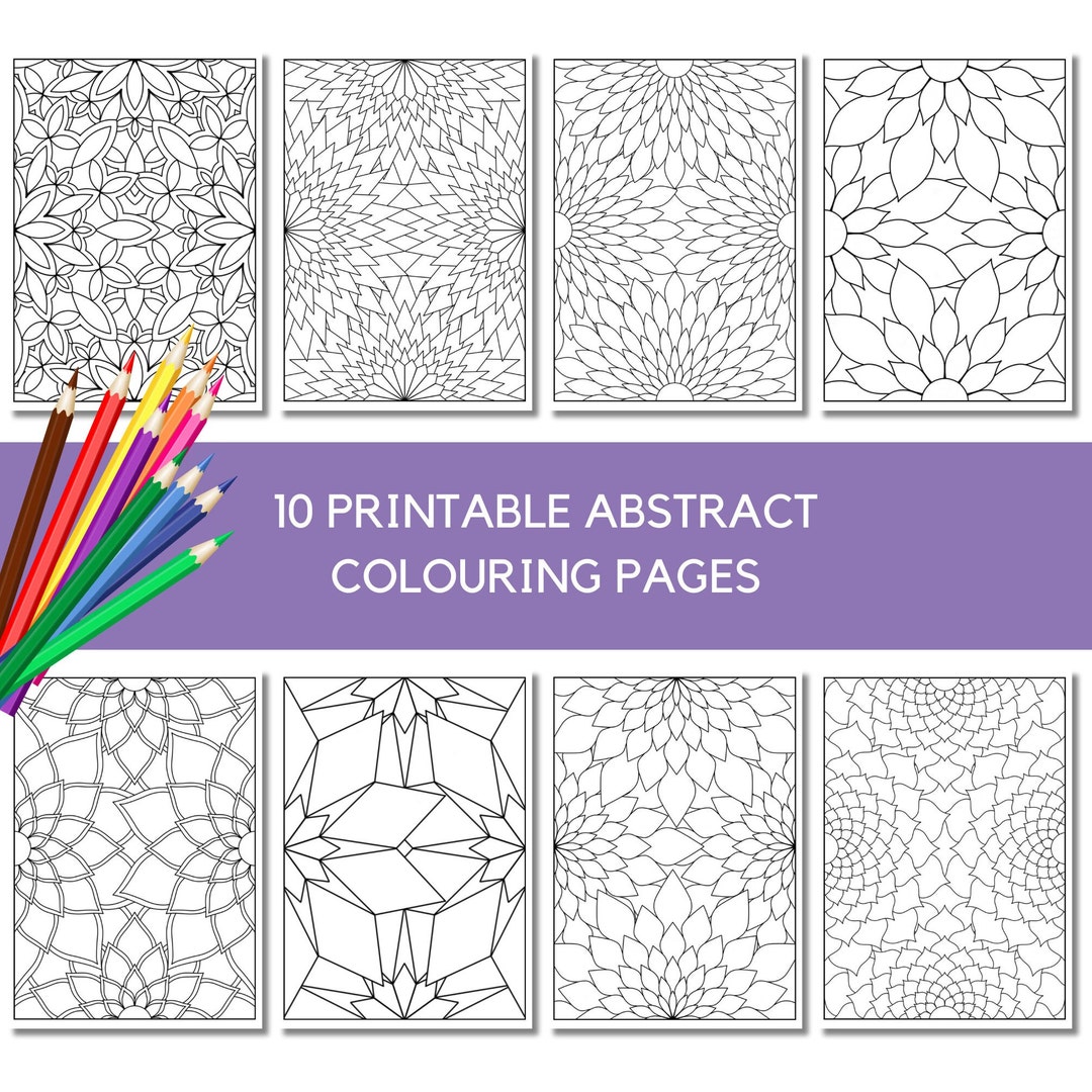 Abstract Colouring Pages - Printables - Digital Download - Etsy