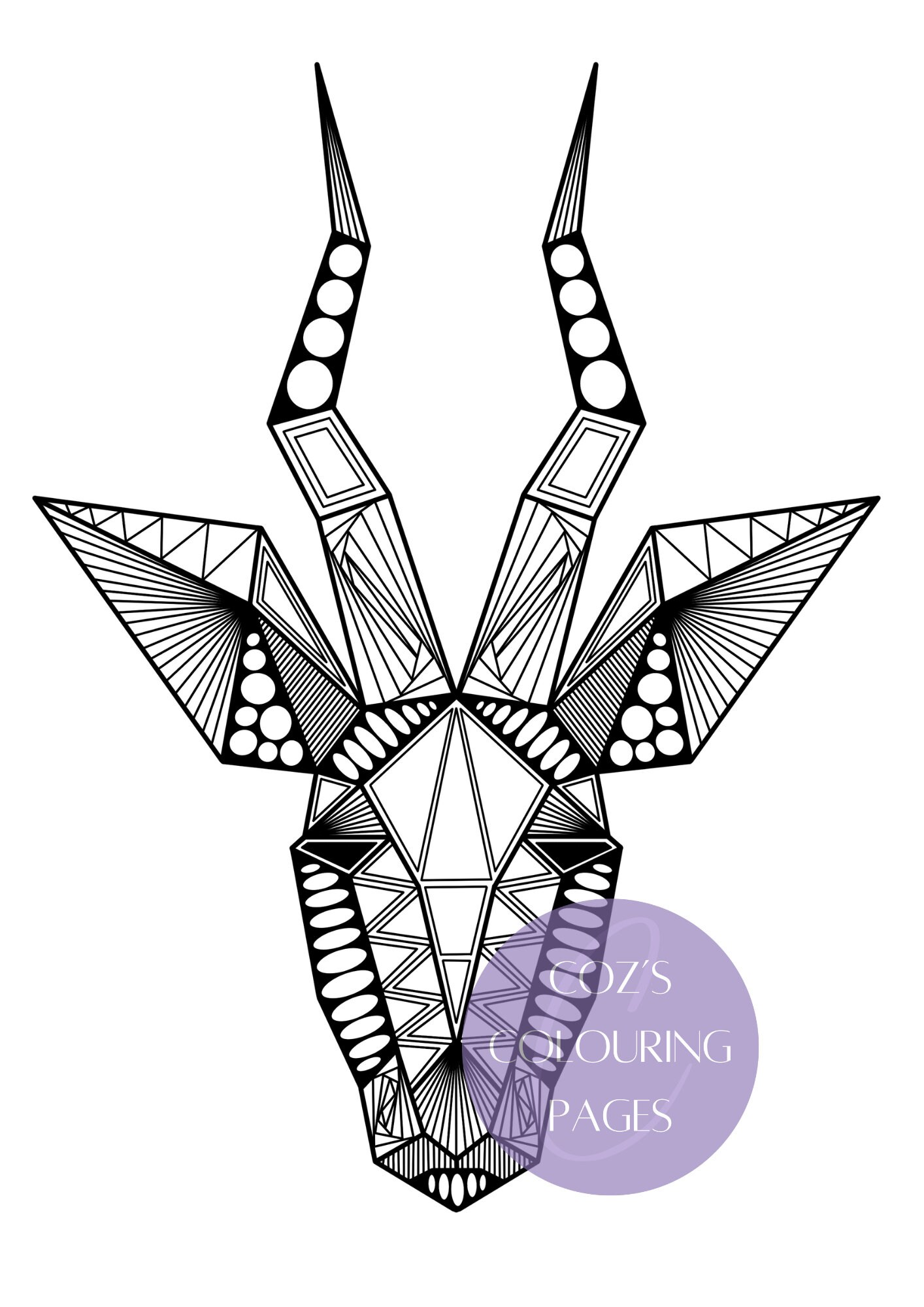 Geometric Animal Zendoodle Colouring Pages - Digital Download - Etsy