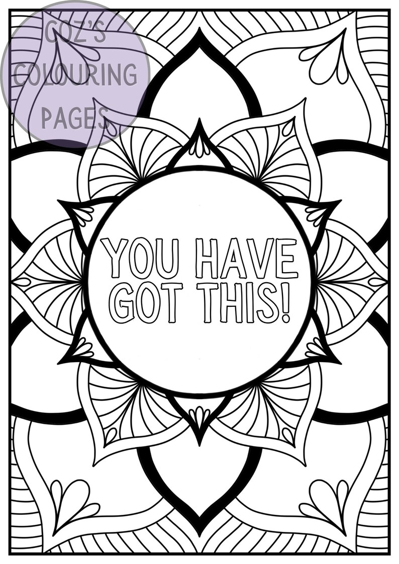 Positive Affirmation Colouring Pages - Printables - Adult Colouring ...