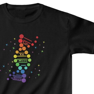 KIDS DNA Strand T-shirt in Black W/rainbow Spectrum DNA. Reads, ~im in ...