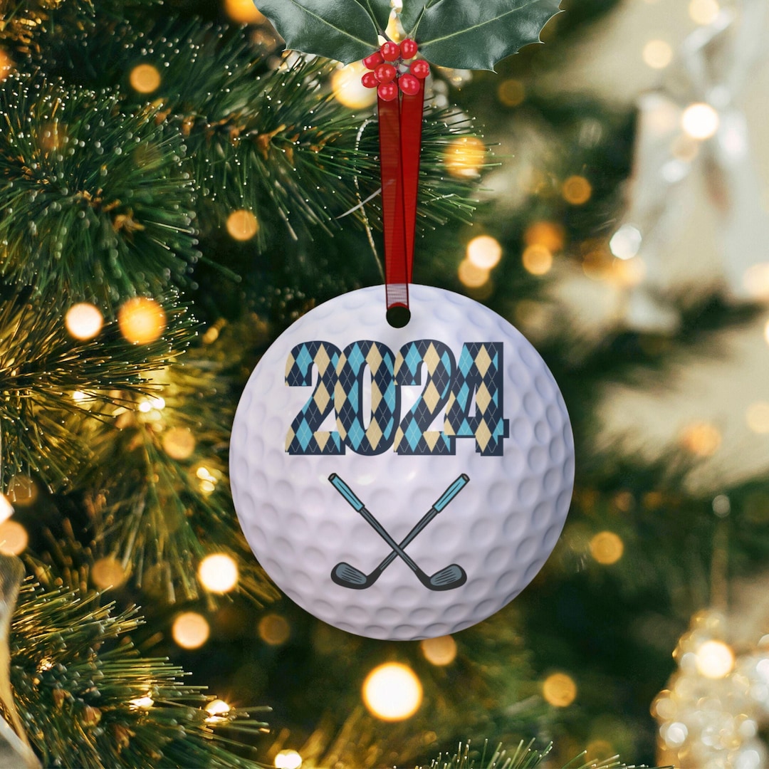 DUAL-SIDED Golf Ornament. 2024 in Argyle Hole in One Year. 1 Metal ...